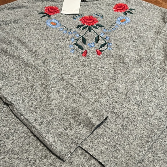 Zara | Sweaters | Zara Trafaluc Embroidered Sweater | Poshmark
